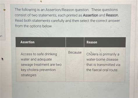 Solved The Following Is An Assertion Reason Question These Chegg Com