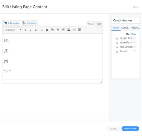 How To Create A Recipe Database In Wordpress Formidable Forms