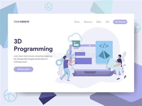 Programming Illustration Programmer Working Place Illustration Concept