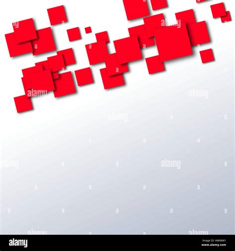 Bright Abstract Background Of Overlapping Red Squares With Shadow Vector Illustration Stock