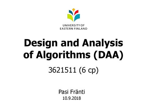 Design and Analysis of Algorithms (DAA) - презентация онлайн
