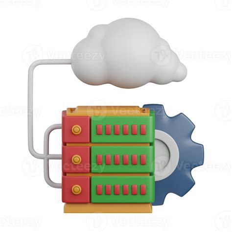 3d Rendering Database Server Isolated Useful For Business Analytics