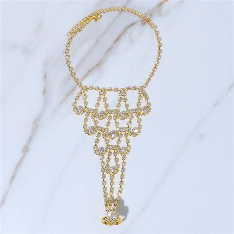 Badu Bg Stonefans Луксозни многослойни пръстени с кристали на пръстите на глезена Гривни Плажни