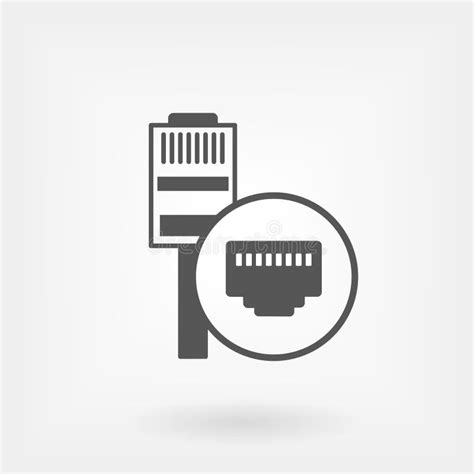 Ethernet Cable And Port Icon Stock Vector Illustration Of Outlet