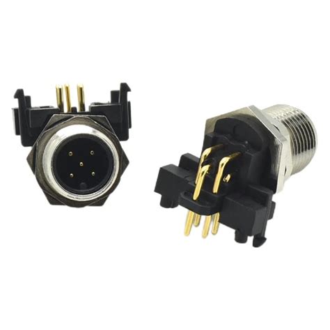 M12 A Coded 4pin Male Right Angle For Pcb（b10 M12wz04a 02）m12 A Coded