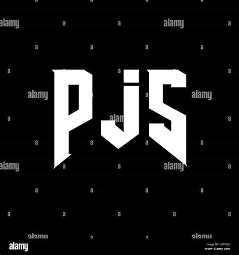 PJS Letter Logo Design For Technology Company PJS Logo Design Black And White Color Combination