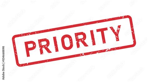 Grunge Priority Word Rubber Stamp Priority Red Sign Sticker Set