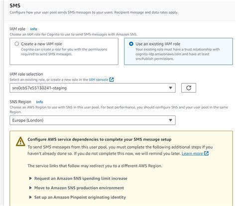 Amazon Web Services Why Wont Aws Send The Sms Verification Code