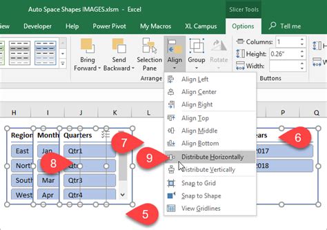 Ways To Align Space Shapes Charts Or Slicers In Excel VBA Macro