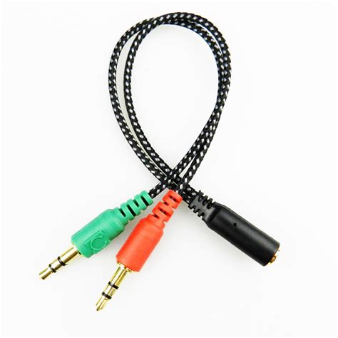 Переходник - разветвитель Mini Jack 3.5 мм 4pin на микрофон и наушники ...