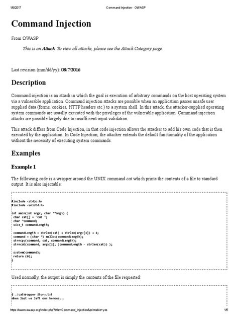 Command Injection Owasp Pdf Command Line Interface Parameter