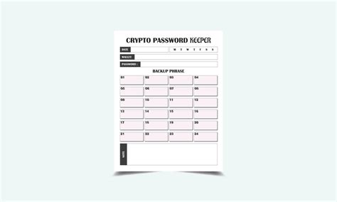 Crypto Password Keeper Kdp Interior 25283097 Vector Art At Vecteezy