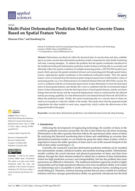 Pdf Multi Point Deformation Prediction Model For Concrete Dams Based