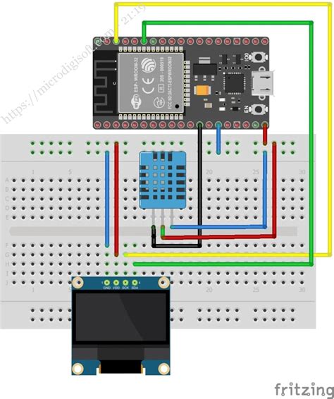 Micropython Project Displaying Dht11 Sensor Data On Ssd1306 Oled With
