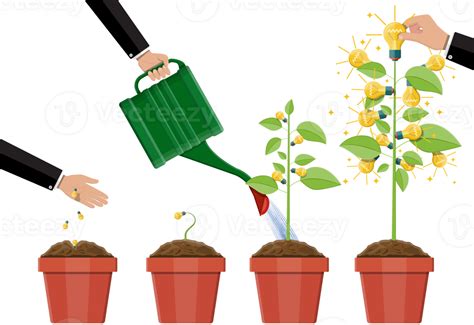 Glowing Light Bulb On Tree With Green Leaves 35774922 PNG