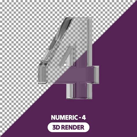premium psd 3d isolated glass style render numeric signs on