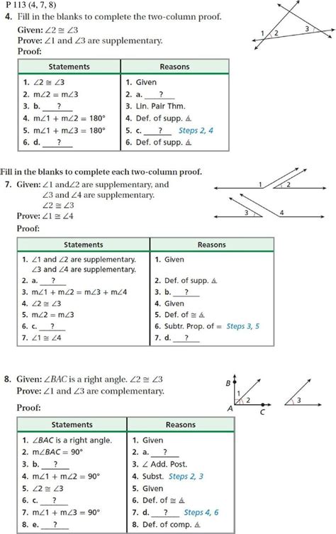 Geometric Proofs Worksheet With Answers Theorem Prove Given Dates Assignments And Quizzes
