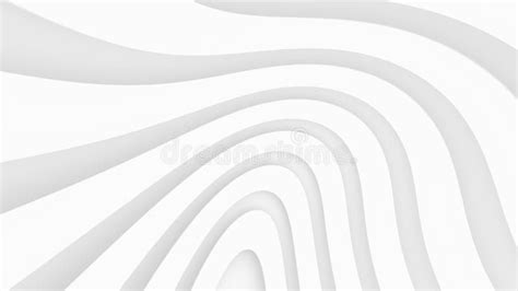 White Abstract Background Smooth White Lines With Shadow 3d Rendering Image Stock Illustration