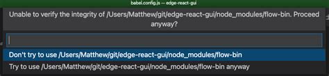 Flow Unable To Verify Integrity Issue Flow Flow For Vscode GitHub