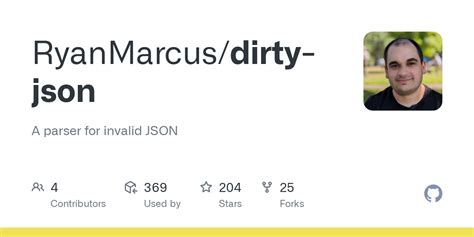 GitHub RyanMarcus Dirty Json A Parser For Invalid JSON