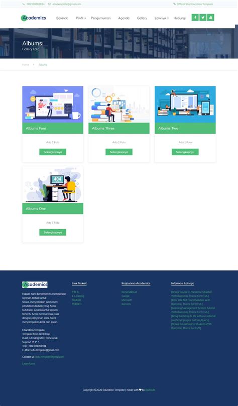 Website Kampus Custom Colorlib Template CodeIgniter X Support PHP