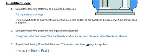 solved quantified logic 1 convert the following statement