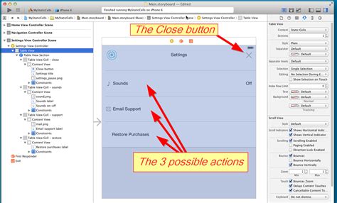 Ios Creating Settings Scene Using Static Cells Screenshots And Simple Test Case Attached