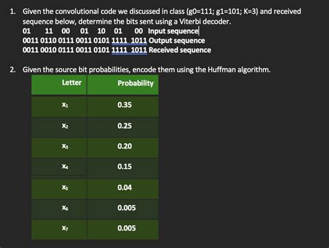 Solved 1 Given The Convolutional Code We Discussed In Class