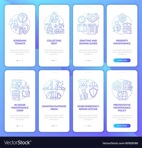 Property Agency Blue Gradient Onboarding Mobile Vector Image