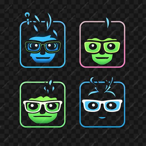 Premium Psd Neon Design Of Nerd Face Icon Emoji With Geeky Intelligent And Nerdy Expres