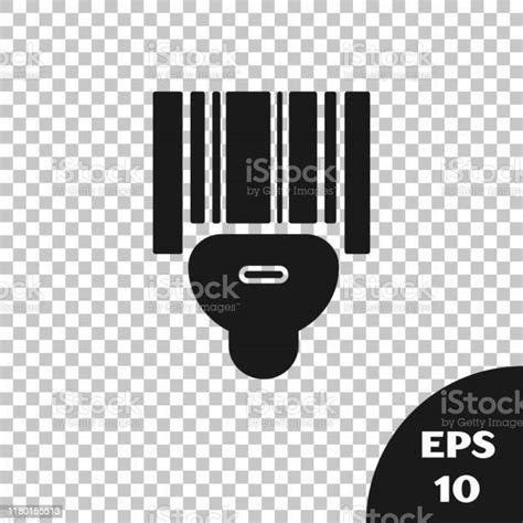 투명 한 배경에 격리 된 블랙 스캐너 스캔 바코드 아이콘 바코드 라벨 스티커 바와 함께 배달을위한 식별 벡터 일러스트레이션 구매에 대한 스톡 벡터 아트 및 기타 이미지