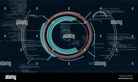 Image Of Scope Scanning Over Diagrams And Data Processing On Black Background Stock Photo Alamy