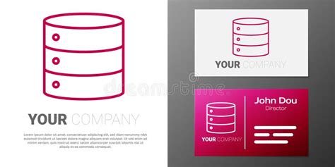 Logotype Line Server Data Web Hosting Icon Isolated On White Background Logo Design Template