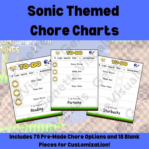 Sonic Homework Motivation Chart By Genette Visuals Tpt