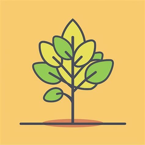 Minimalist Illustrative Icon Of A Tree Premium AI Generated Image