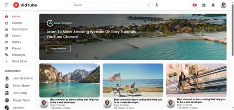 🚀 Built A Youtube Clone Using Html Css And Javascript Saga Naga