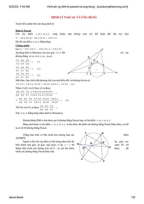 SOLUTION: Hinh ph ng dinh ly pascal va ung dung cuuduongthancong com - Studypool