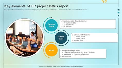 Key Elements Of Hr Project Status Report Ppt Sample