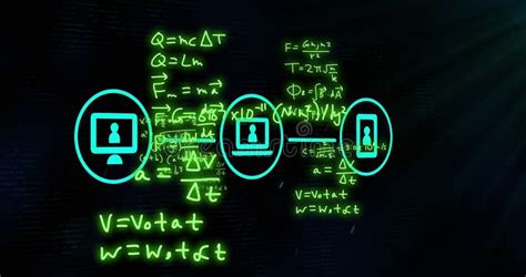 Animation Of Network Of Icons Scientific And Mathematical Data