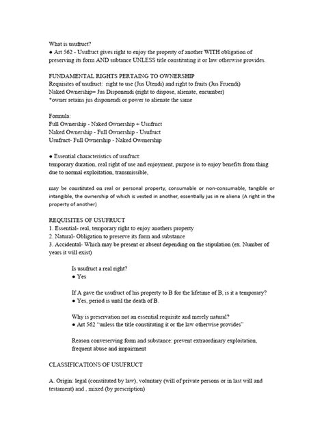 Usufruct Pdf Lease Property