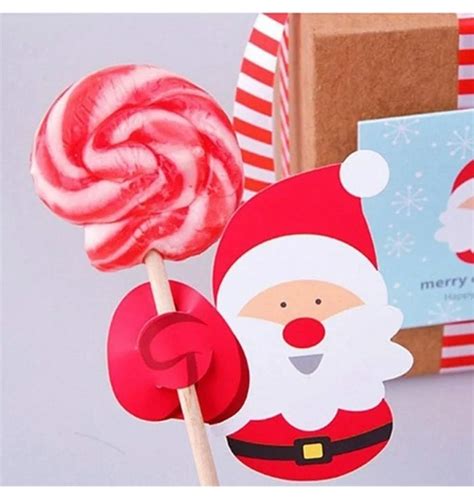 크리스마스 오너먼트 롤리팝 종이 카드 만화 산타 클로스 펭귄 어린이 사탕 선물 패키지 새해 파티 장식 티몬