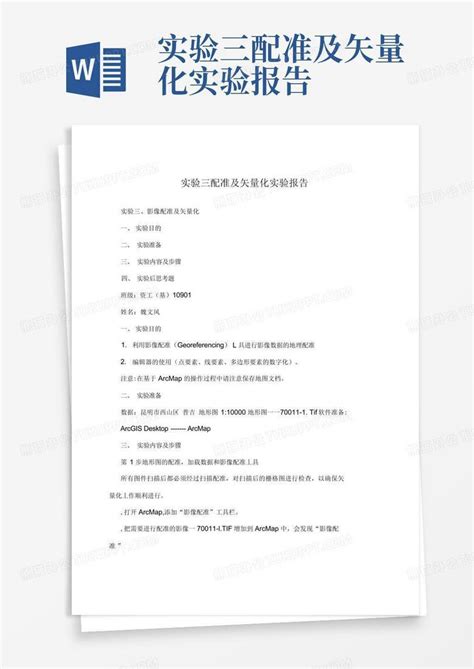 实验三配准及矢量化实验报告word模板下载 编号lrgkxvoe 熊猫办公