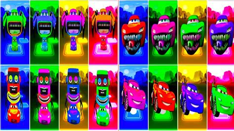 Lighting Mcqueen Green Eater🆚mcqueen Red Eater🆚mcqueen Orange Eater🆚mcqueen Pink Eater Tiles Hop