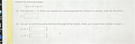 solved consider the following function f x x2−8x 7 a
