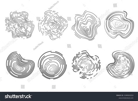 Linear Wooden Tree Rings Pattern Topography Stock Vector Royalty Free