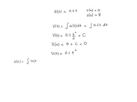 SOLVED Given The Following Acceleration Function Of An Object Moving Along Line Find The