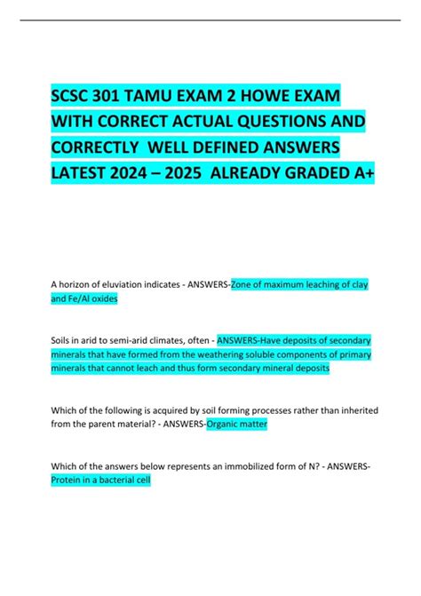 scsc 301 tamu exam 2 howe exam with correct actual questions and correctly well defined answers