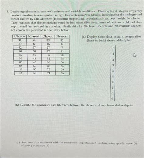 Solved 3 Desert Organisms Must Cope With Extreme And
