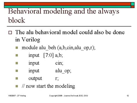 Verilog Overview An Overview Of The Verilog Hdl