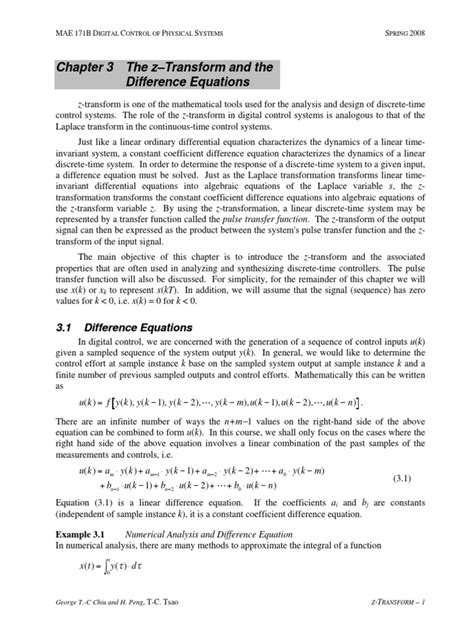 Z Transform Pdf Recurrence Relation Control Theory
